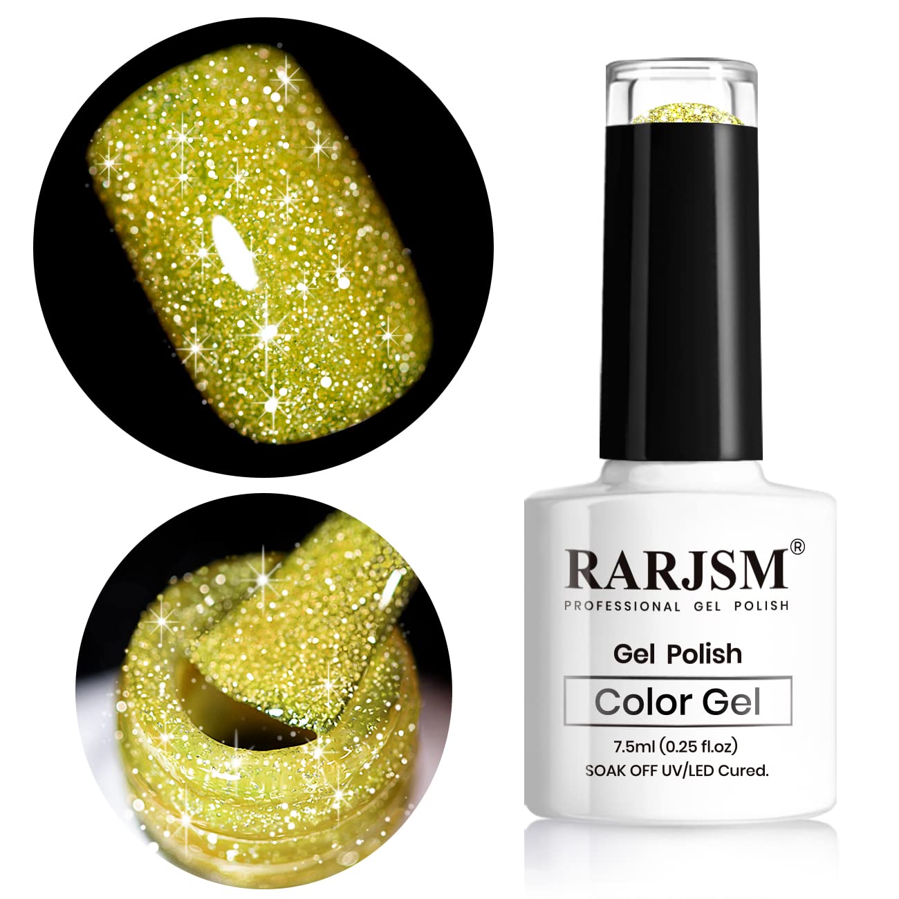 Amazon.com: RARJSM Reflective Gel Nail Polish, Yellow Gel Nail Polish ...