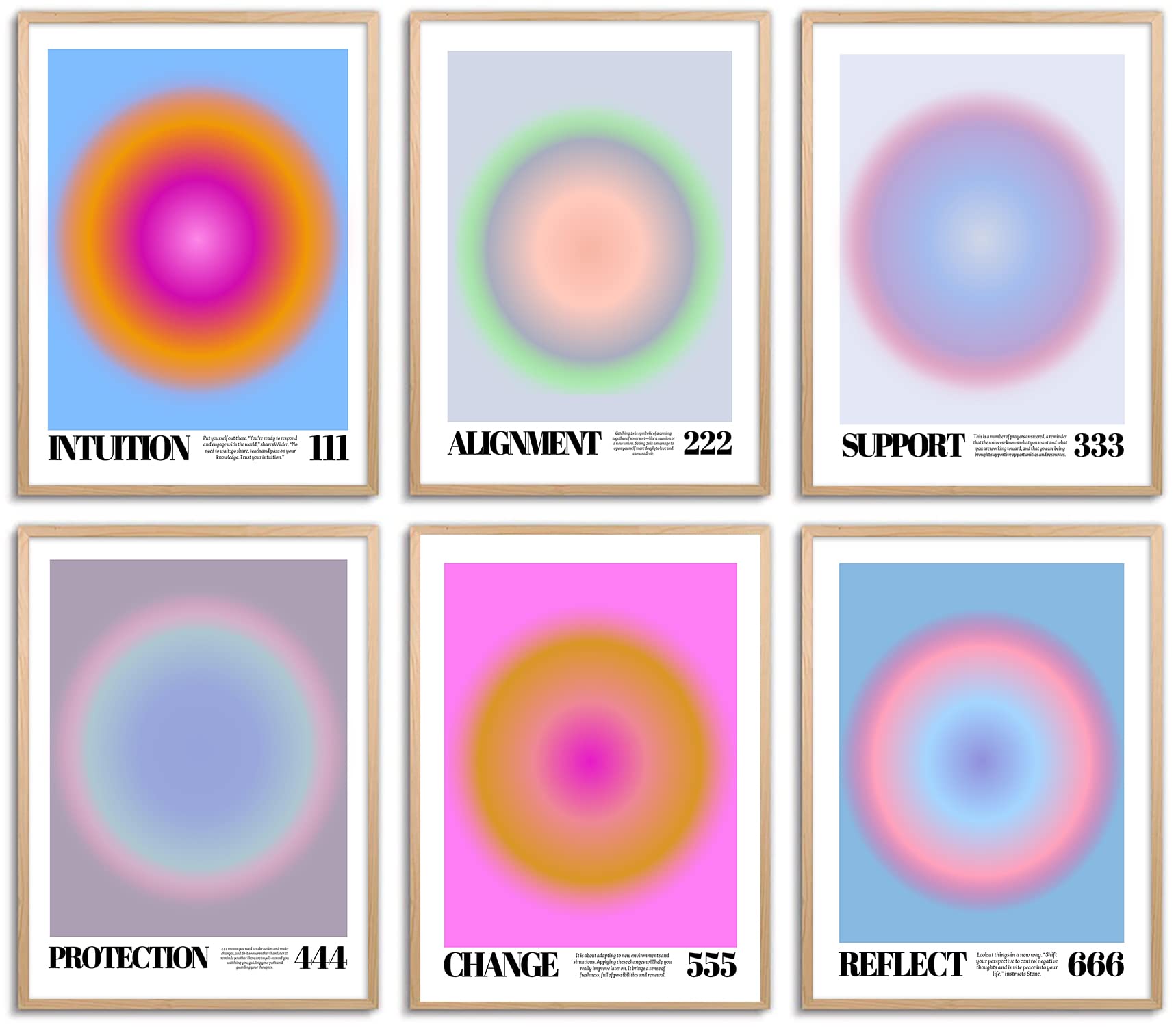 Amazon.com: Positive Affirmations Aura Angel Number Posters for Room ...