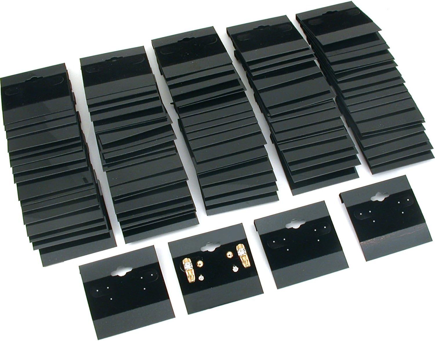 Amazon.com: 100 Pack 2 x 2 Black Earring Display Hang Cards Black ...