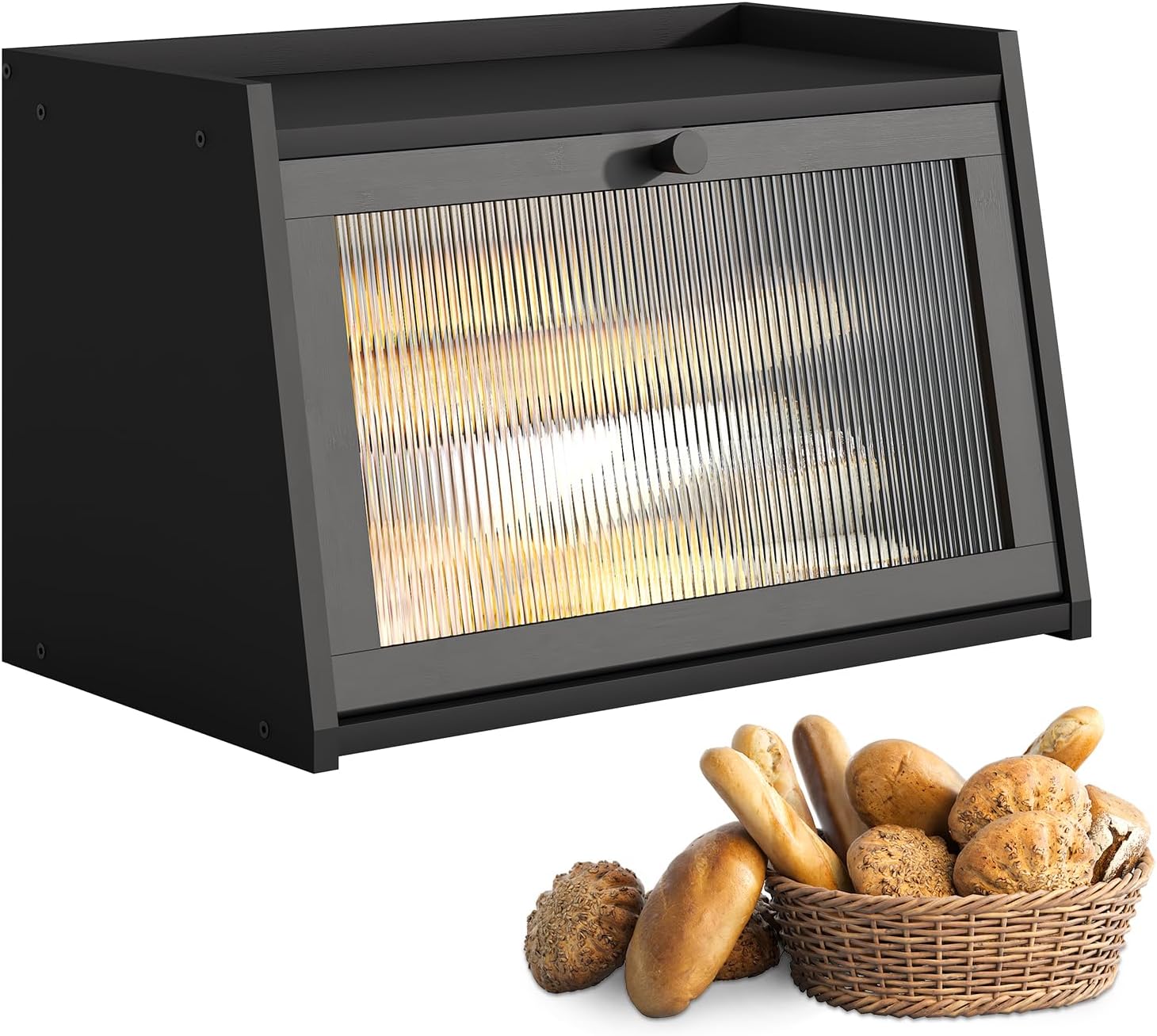 Amazon.com: BMOSU Bread Box Kitchen Countertop With Window Farmhouse ...