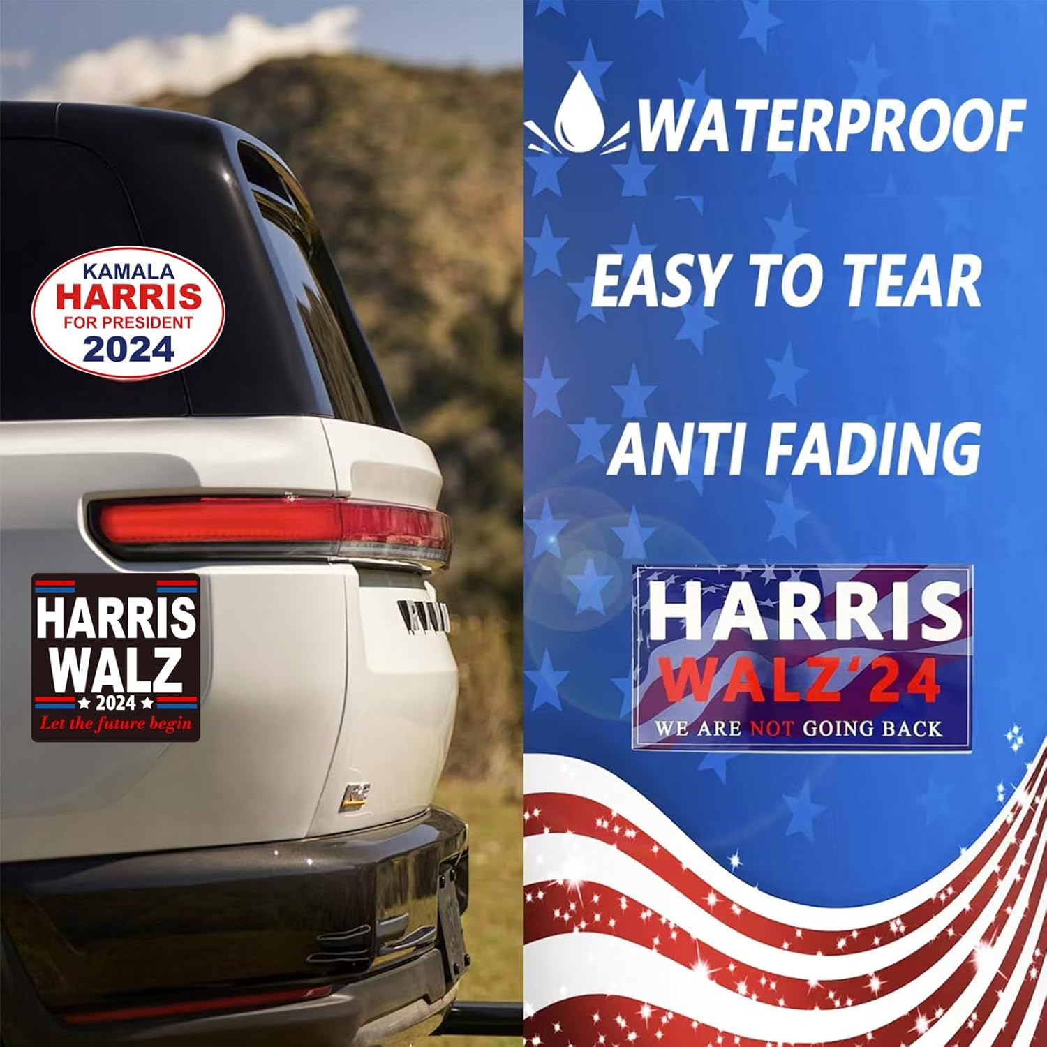 10 Packs Kamala Harris for President Bumper Sticker,Harris Walz 2024 ...