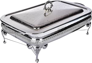Queen Anne silver plated rectangular serving dish Large with warming ...