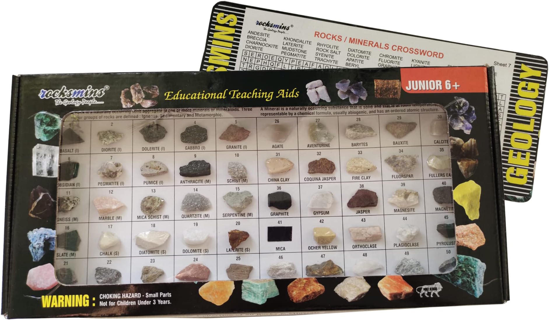 Buy ROCKSMINS RM50WM Collection Set of 50 Rocks & Minerals for School ...