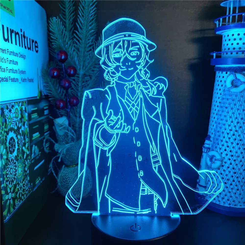 OAKFIN 3D Led Illusion Lamp 3D Night Light NAKAHARA CHUUYA Bungo Stray ...