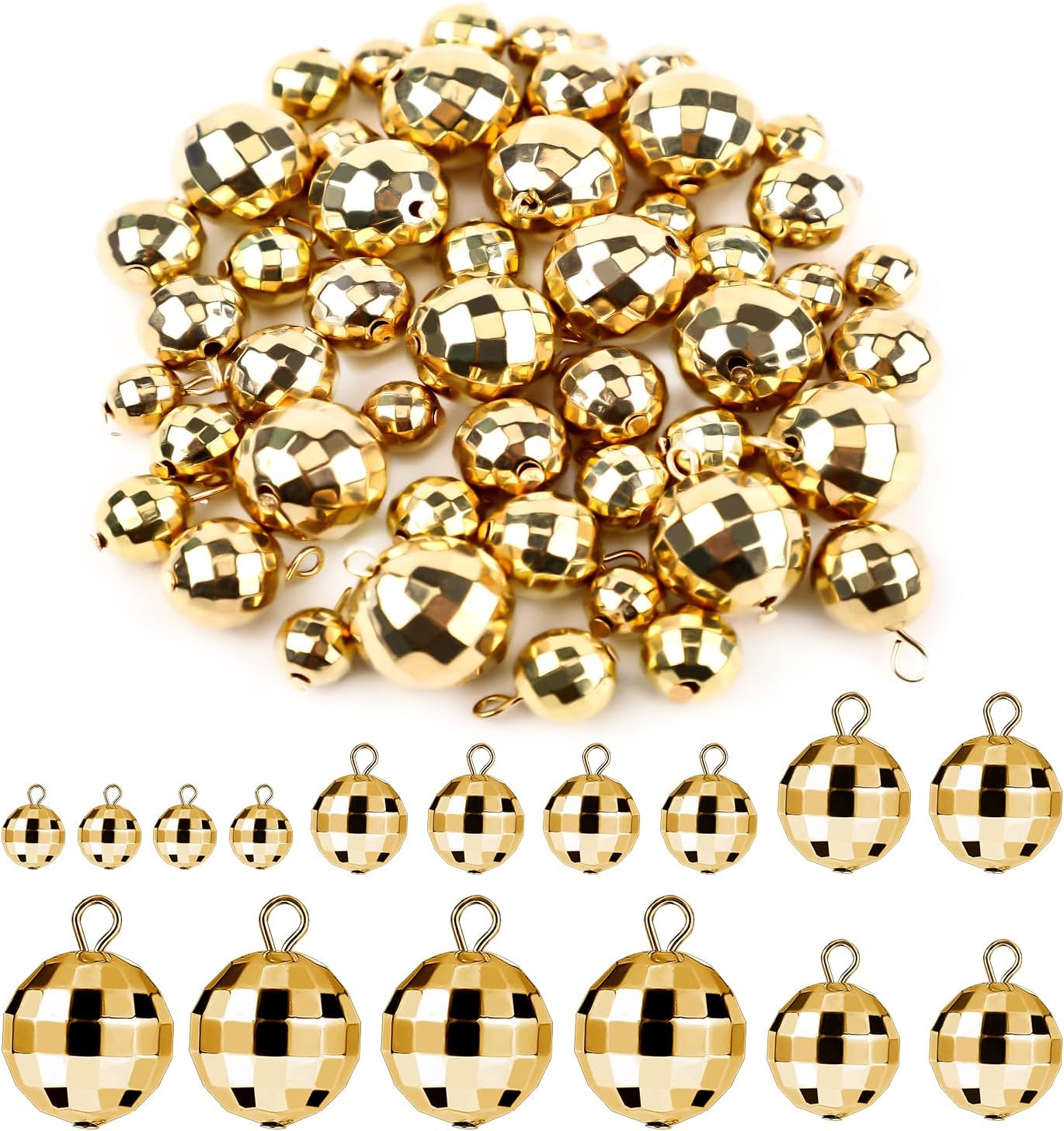 Amazon.com: PEUTIER 48pcs Disco Ball Pendants, Mini Disco Balls Charms ...