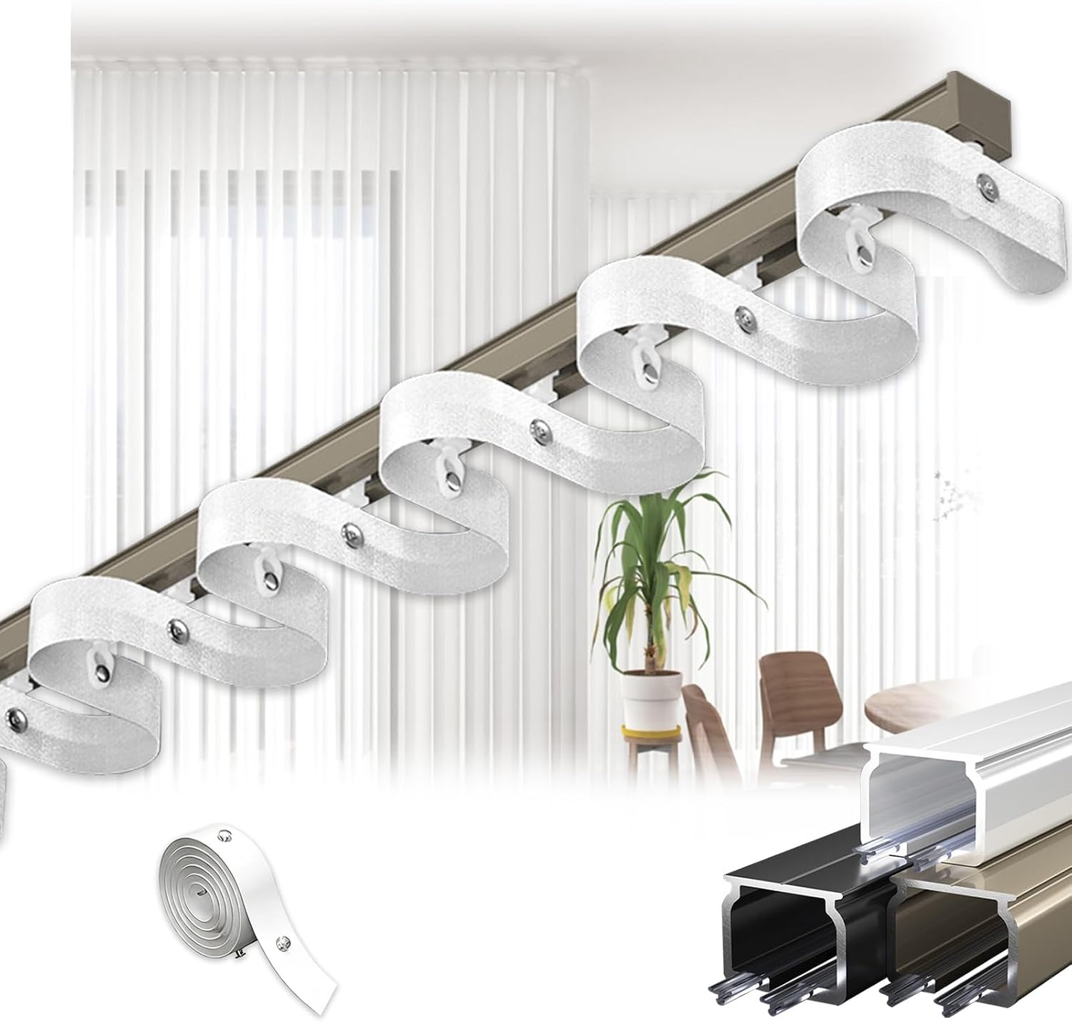 Amazon.com: ROFBIHG Ceiling Curtain Track, Curtain Track Ceiling Mount ...