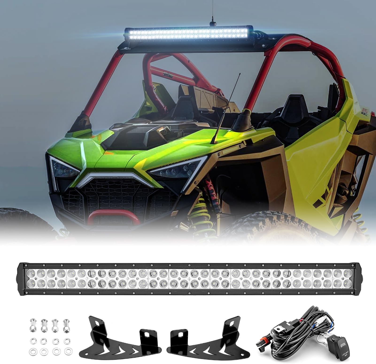 Amazon.com: WeiSen 32" 180W Roof LED Straight Light Bar Kit with Plug ...
