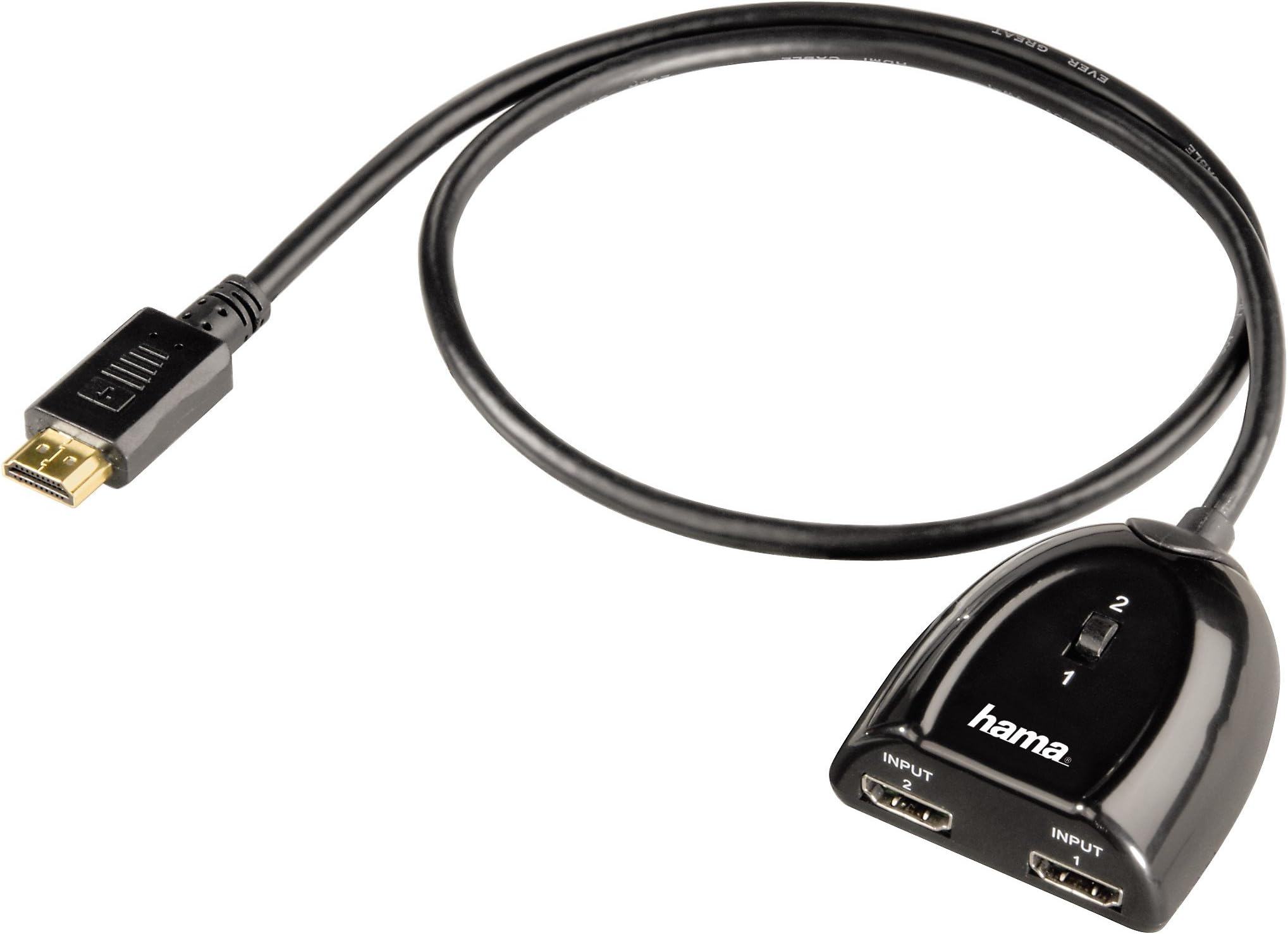 Hama HDMI-Umschalter 2x1, Video/AV-Signale umschalten, vergoldete ...