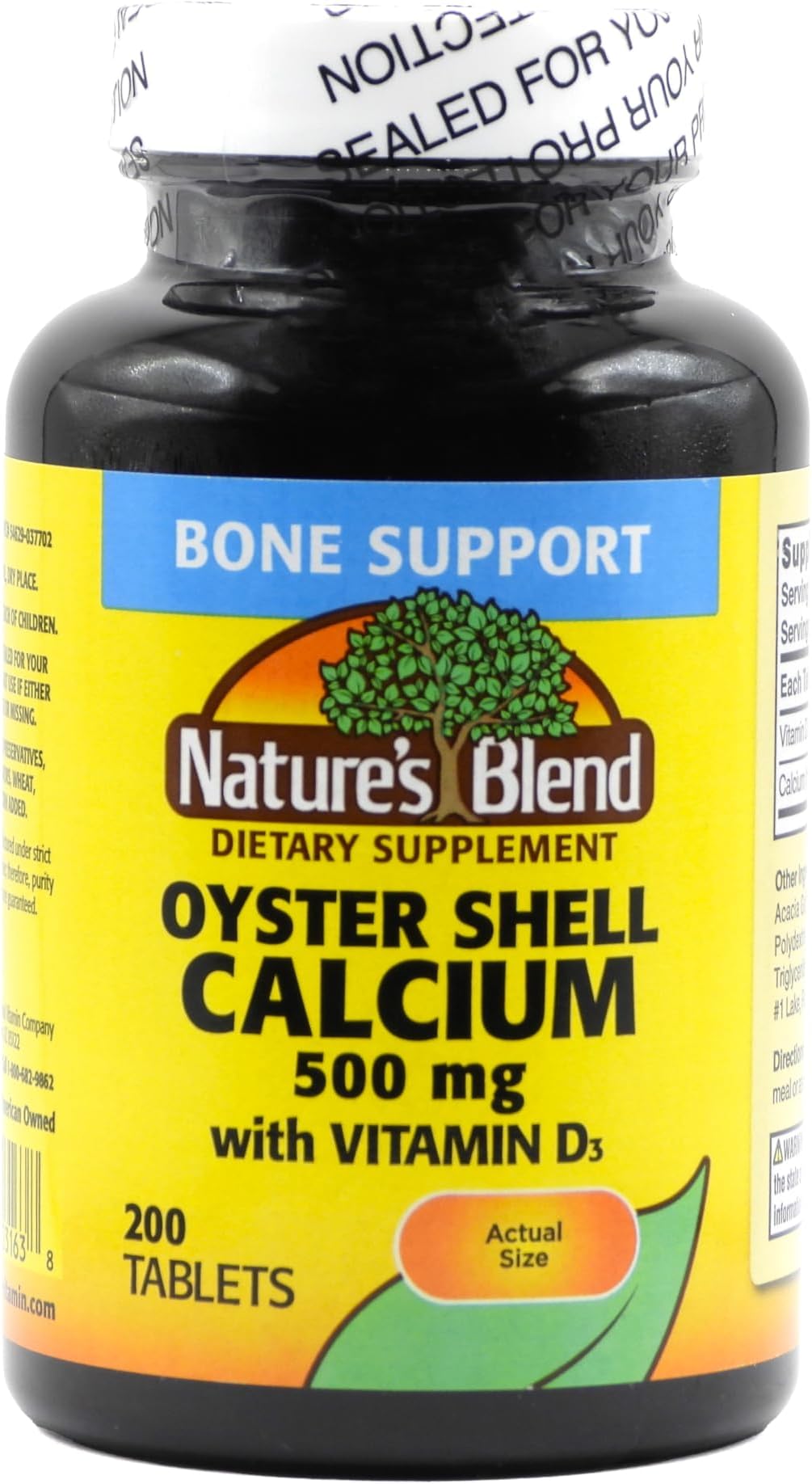 Amazon.com: Nature's Blend Oyster Shell Calcium with D3 200 Tabs ...