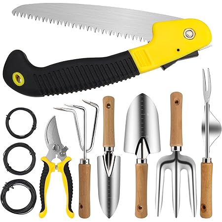 Garden Tool Set, CHRYZTAL Stainless Steel Heavy Duty Gardening Tool Set ...