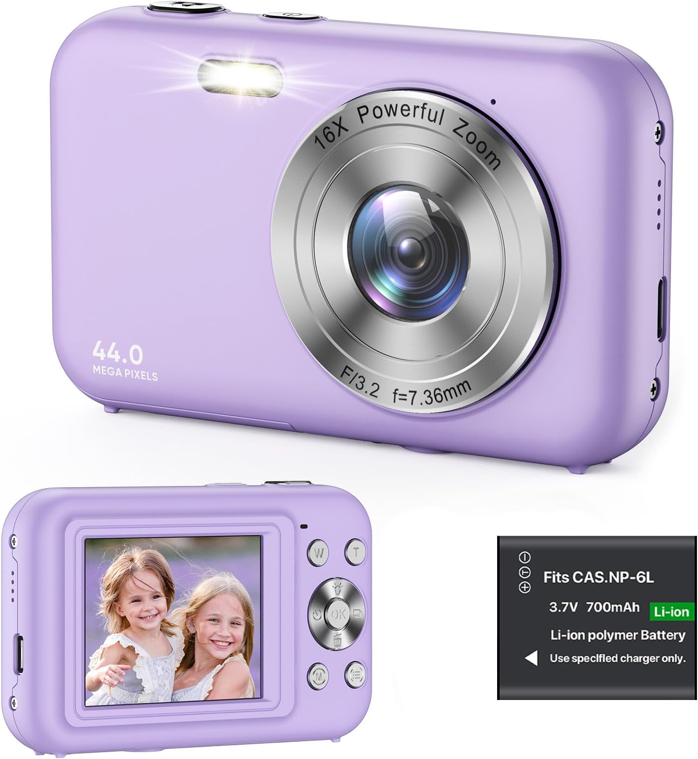 Digital Camera, 1080P HD 44MP Kids Digital Camera, LCD Screen ...