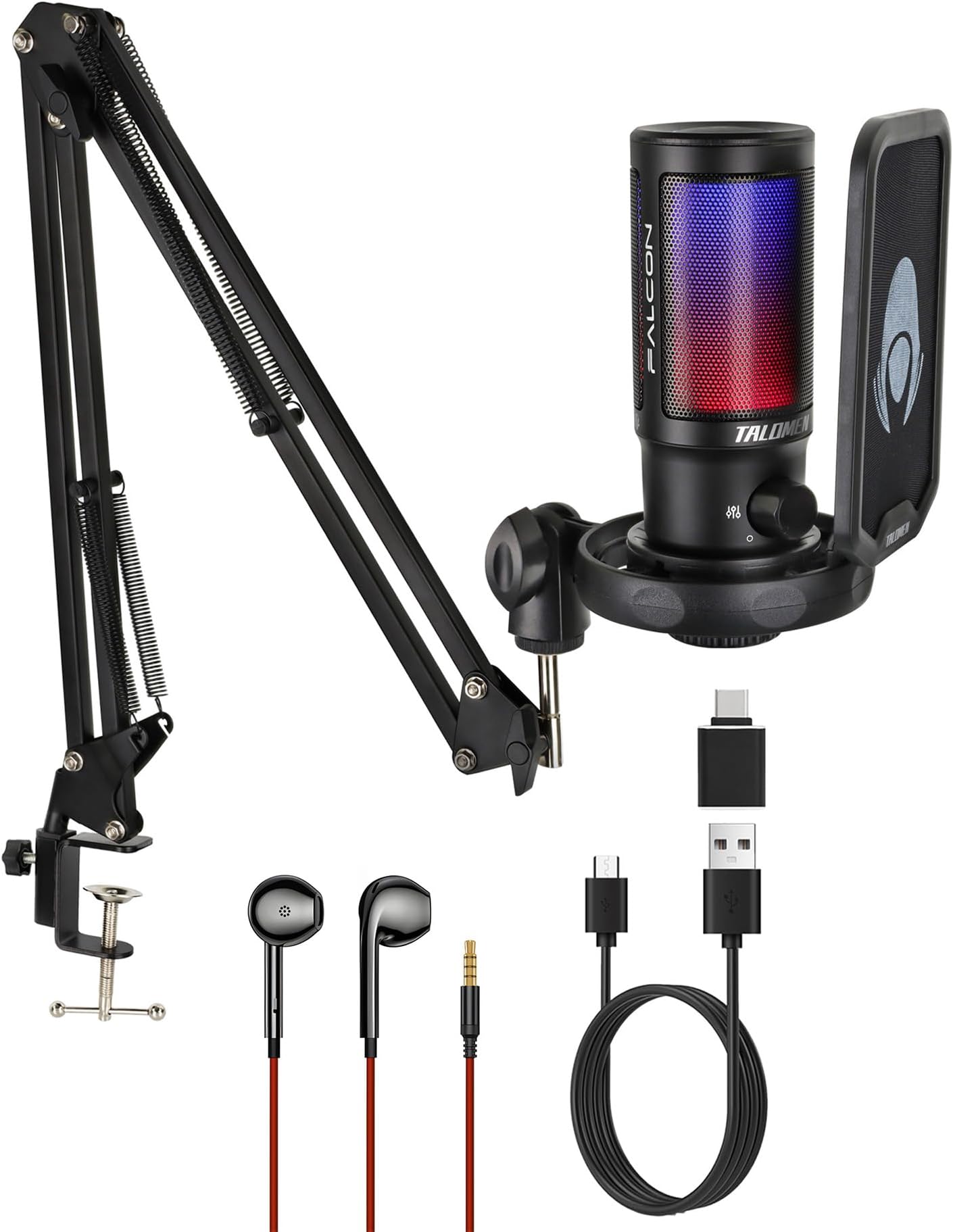 MAONO Gaming USB Microphone, Noise Cancellation Condenser mic with Mute ...