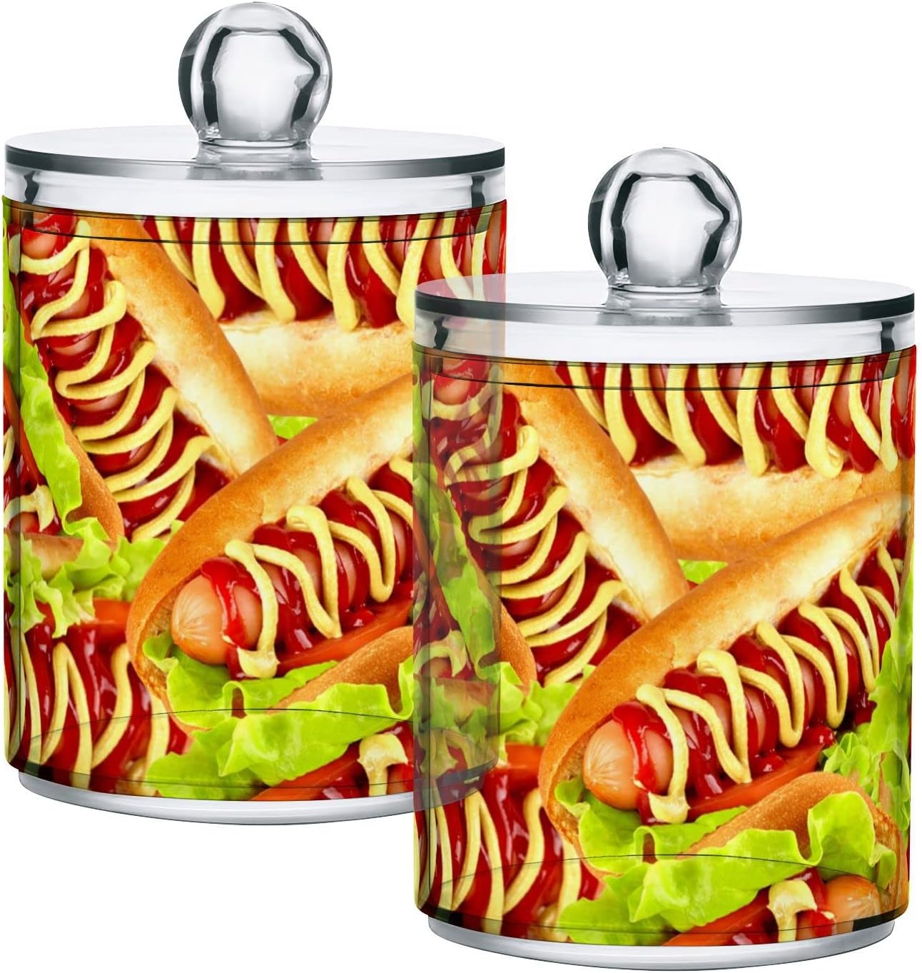 Amazon.com: HJJKLLP 4 Pack Hot Dog Clear Plastic Apothecary Jar Set for ...