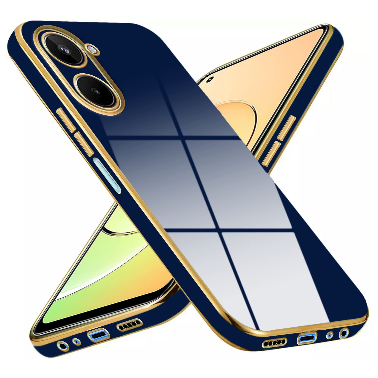 Mr. Case Silicone 6D Chrome Back Cover Case for Realme 10 4G (Gold ...