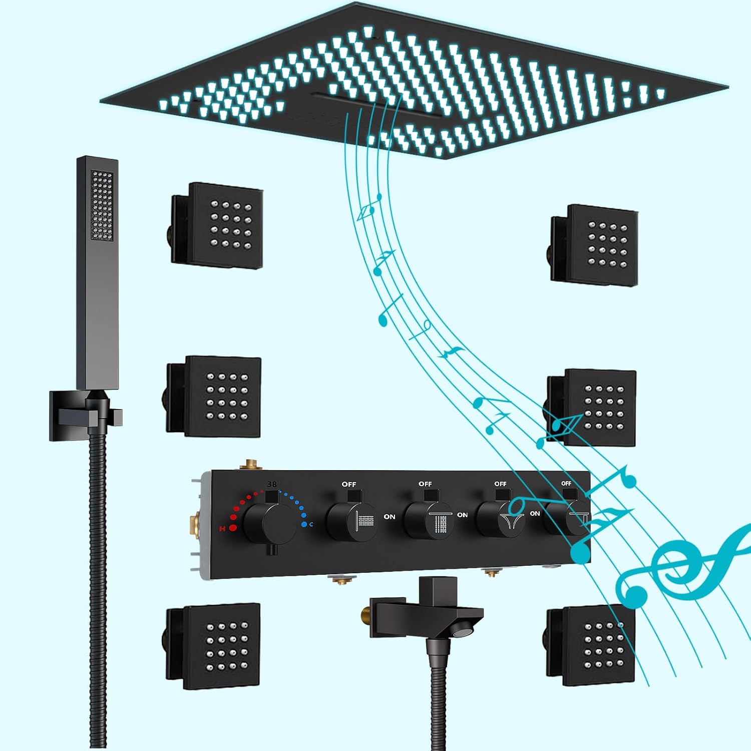 Smart Shower System with Body Jets, Black Shower Sri Lanka | Ubuy