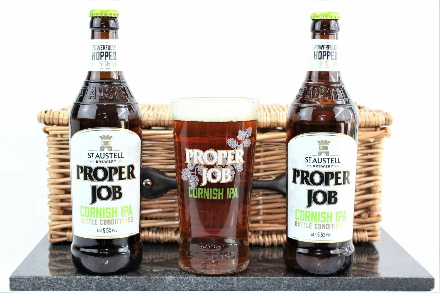 St Austell Brewery Proper Job & Glass Gift Set In A Black Gift Box ...