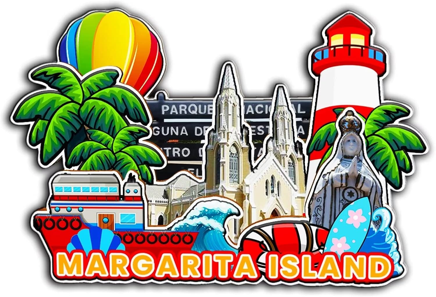 Amazon.com: Margarita Island Venezuela Magnet Fridge Magnet Wooden 3D ...