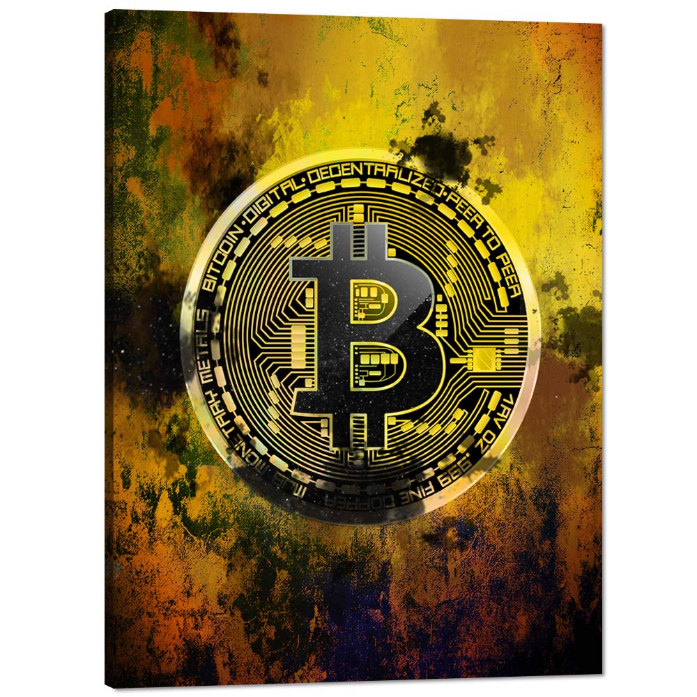 Amazon.com: Inspirational Motivational Posters Bitcoin Canvas Painting ...