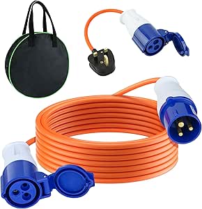 10m Caravan Hook Up Cable - 240V 16A Camping Extension Lead with 3 Pin ...