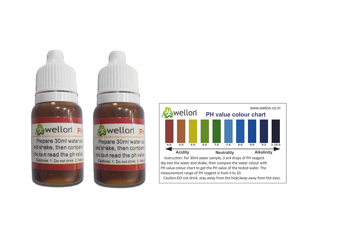 Wellon pH Drop for pH Testing and Alkaline level, for pH Water Testing ...