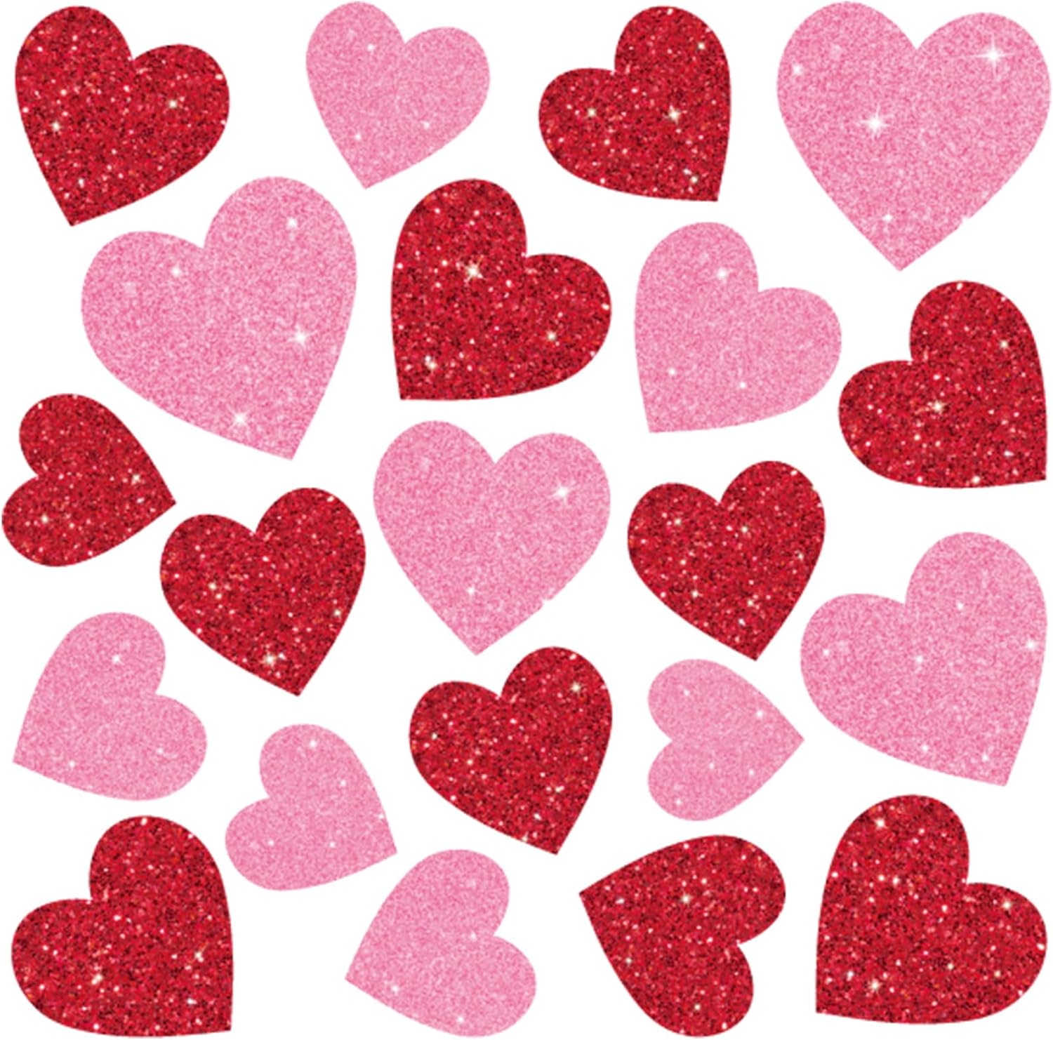 Amazon.com: Whaline 6 Sheets Glitter Hearts Window Clings Valentine's ...