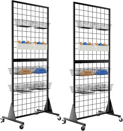 Amazon.com: QKOSMTL 2-Pack Gridwall Panel Display Stand, 2'x5.5' Heavy ...