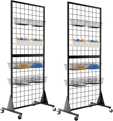 Amazon.com: QKOSMTL 2-Pack Gridwall Panel Display Stand, 2'x5.5' Heavy ...