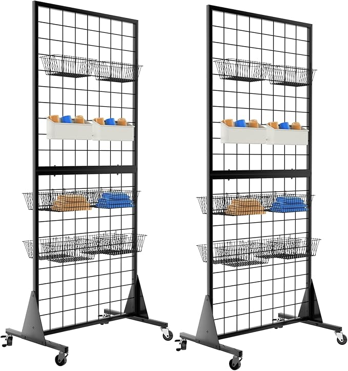 Amazon.com: QKOSMTL 2-Pack Gridwall Panel Display Stand, 2'x5.5' Heavy ...