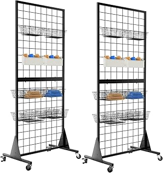 Amazon.com: QKOSMTL 2-Pack Gridwall Panel Display Stand, 2'x5.5' Heavy ...