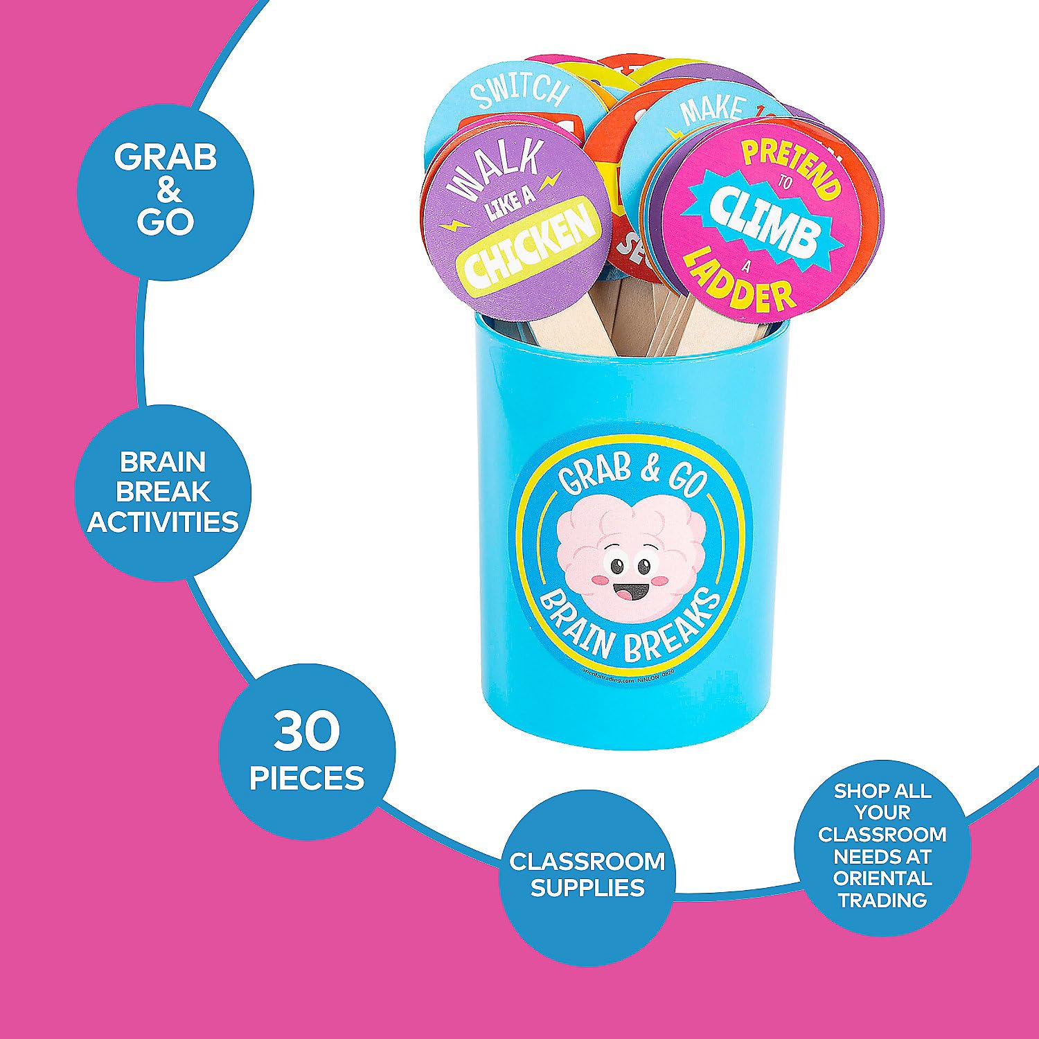 Snapklik.com : Fun Express 2 1/2" X 6" Grab & Go Brain Break Activities ...