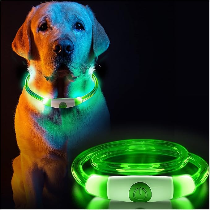 Dog Collar light for the dark, Silicone Collar Flashing Led Light for ...