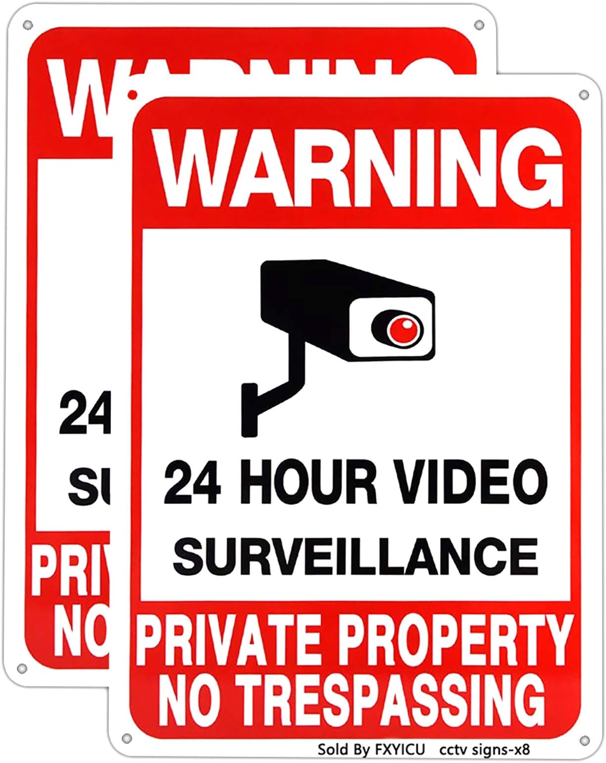 24 Hour Video Surveillance Signs Private Property No Trespassing Sign ...