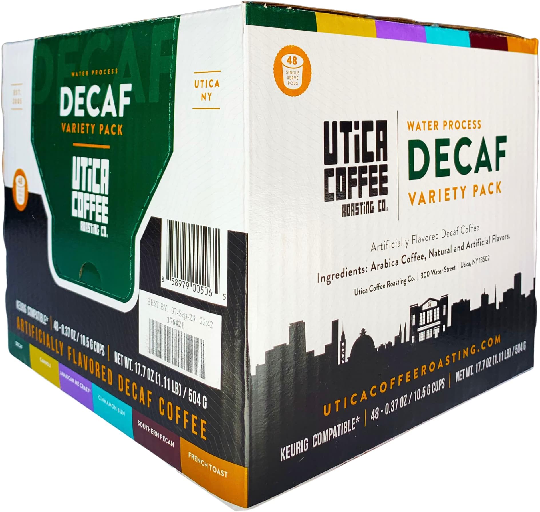 Amazon.com: Utica Coffee Roasting Co. Decaf Variety Pack Flavored ...