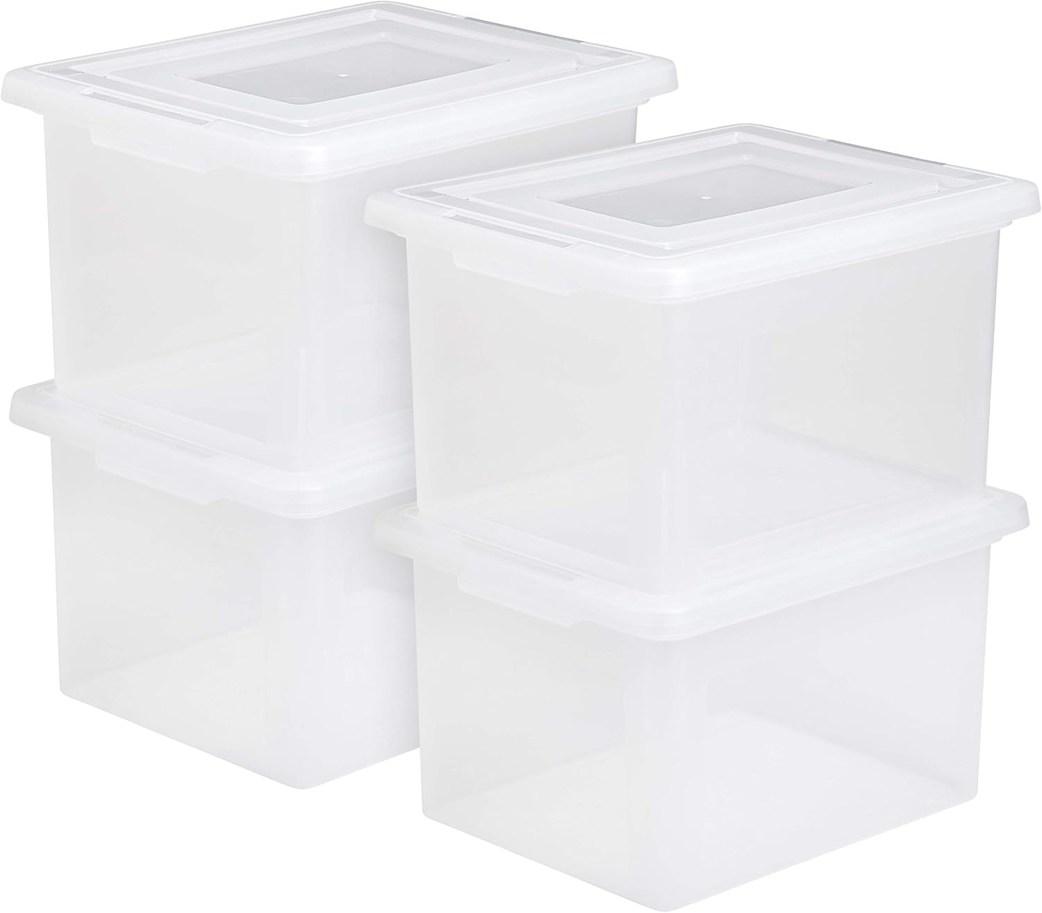 Amazon.com: IRIS 4-Piece Letter and Legal Size File Box Storage, Clear ...