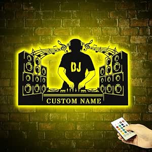 Amazon.com: Personalized DJ Music Wall Art Sign – Custom LED Music Wall ...