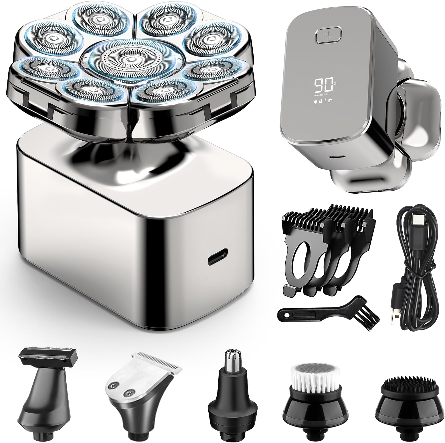 Amazon.com: 9D Head Shaver for Bald Men, 6-in-1 Electric Razor for Men ...