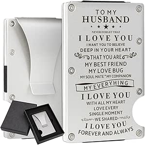 Amazon.com: awofer Personalized Wallet for Husband Mens Carbon Fiber Wallets Gift for Husband ...