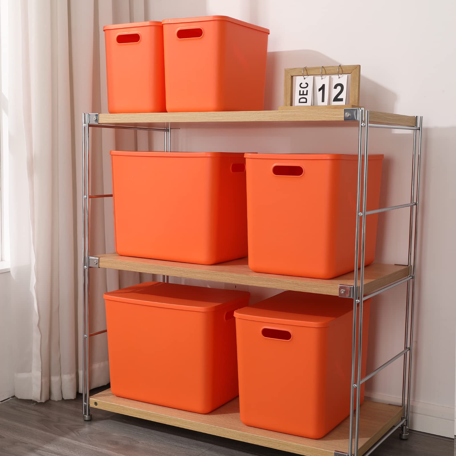Yishyfier Plastic Storage Baskets With Lid Organizing Container Lidded ...