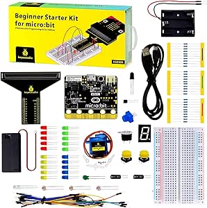 KEYESTUDIO Microbit Basic Starter Kit for BBC Micro:bit V2 Accessories STEM Kit Coding for Kids ...