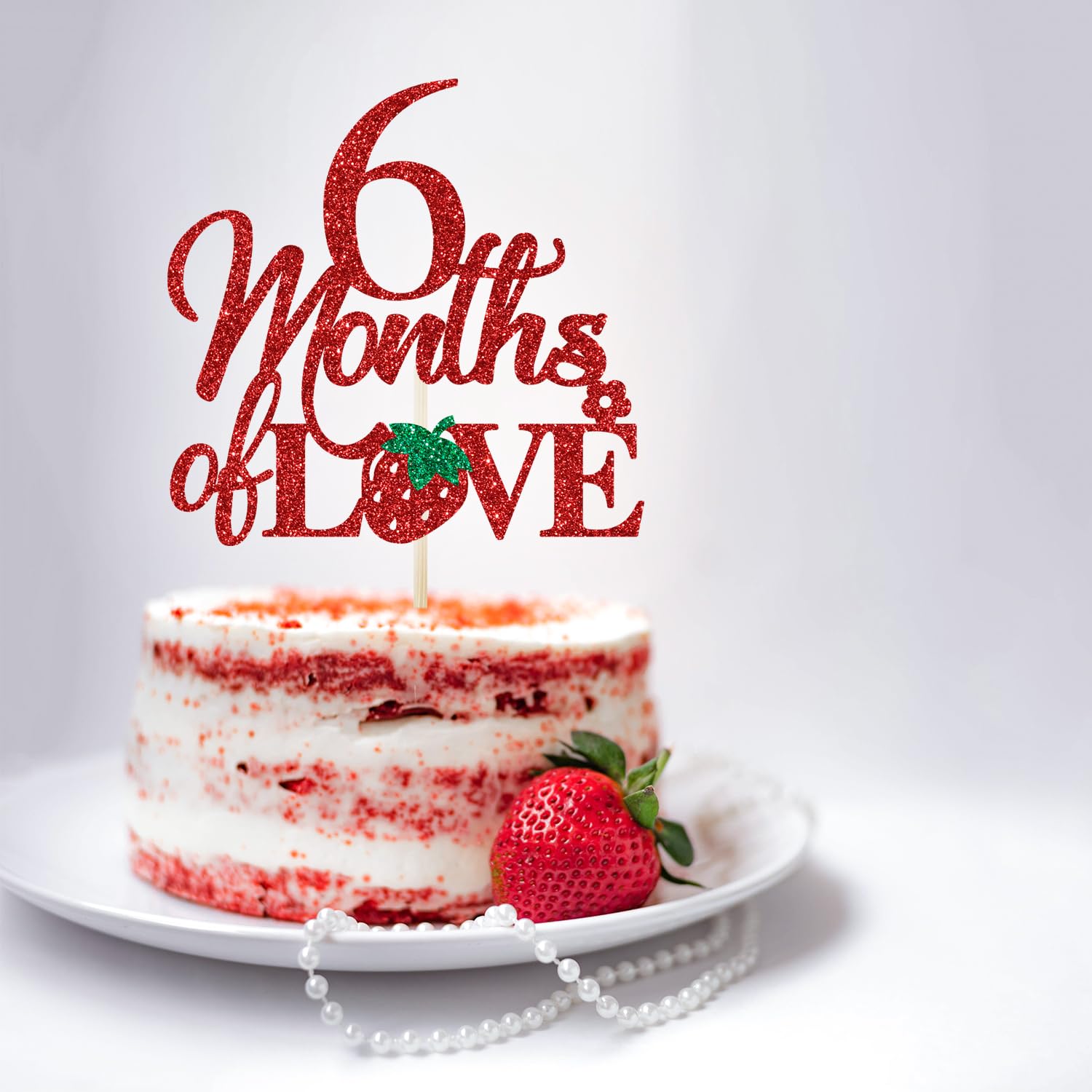 Snapklik.com : 6 Months Of Love Cake Topper, 6 Months Birthday Cake ...