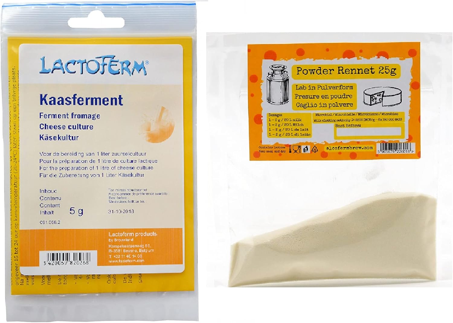 Cheese Culture 5g + Microbial Rennet 25g - Cheesemaking Set : Amazon.co ...