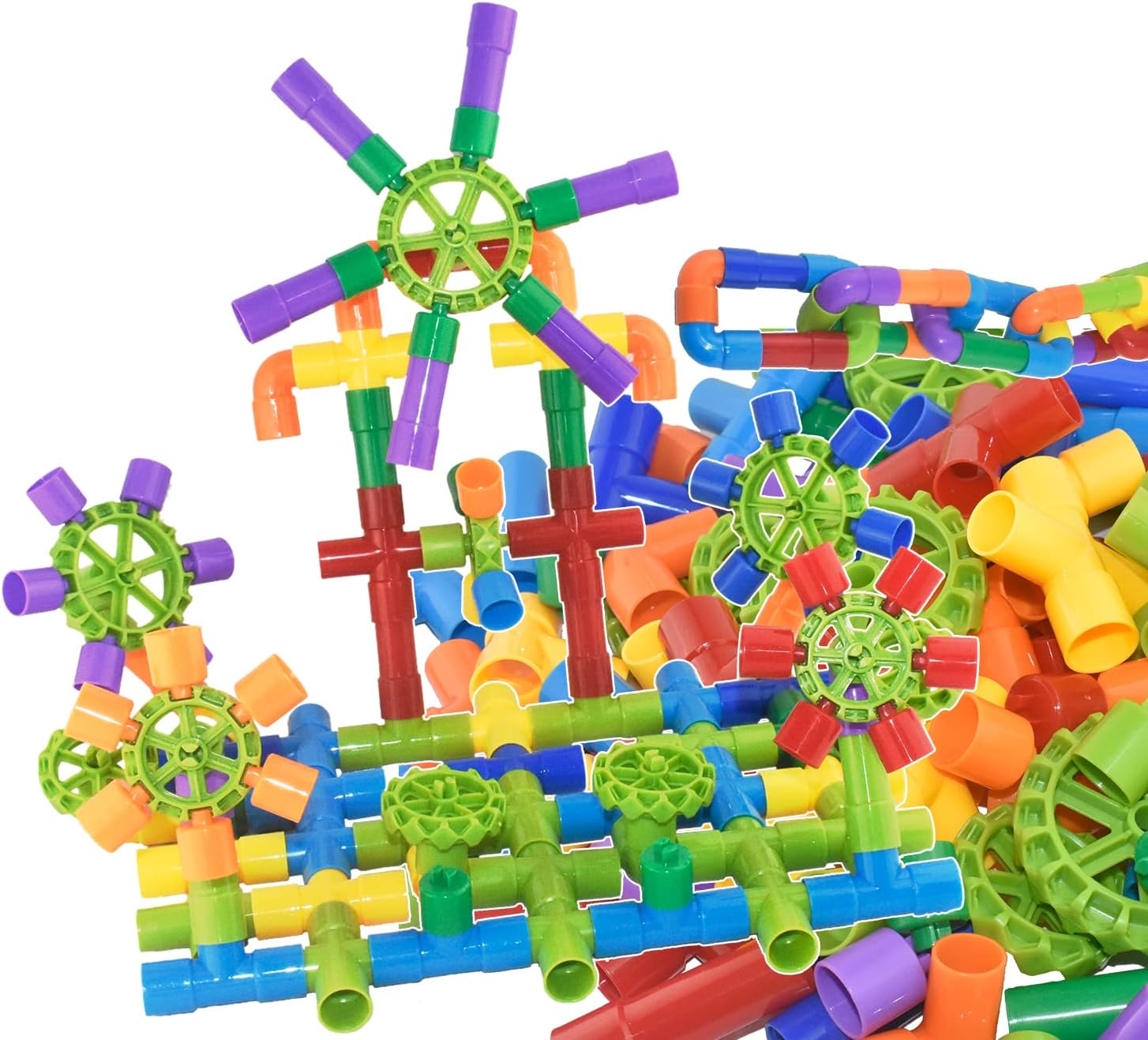 400 Piece Pipe Tube Sensory Toys, Tube Locks Construction Building ...