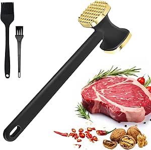 Meat Tenderizer, Heavy Duty Metal Meat Tenderizer Hammer, Double Side ...