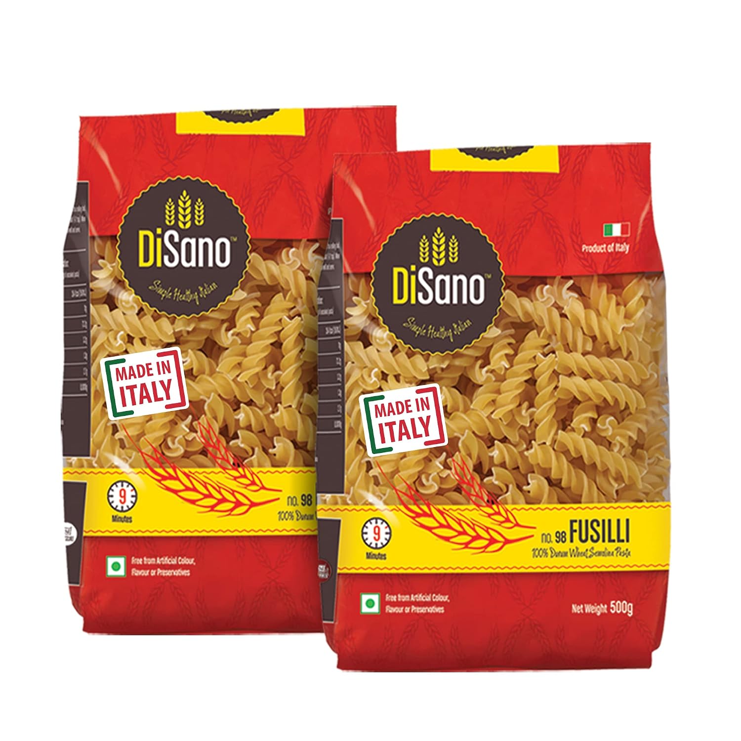 Disano Fusilli Durum Wheat pasta, 1kg (2 X 500 gm) : Amazon.in: Grocery ...