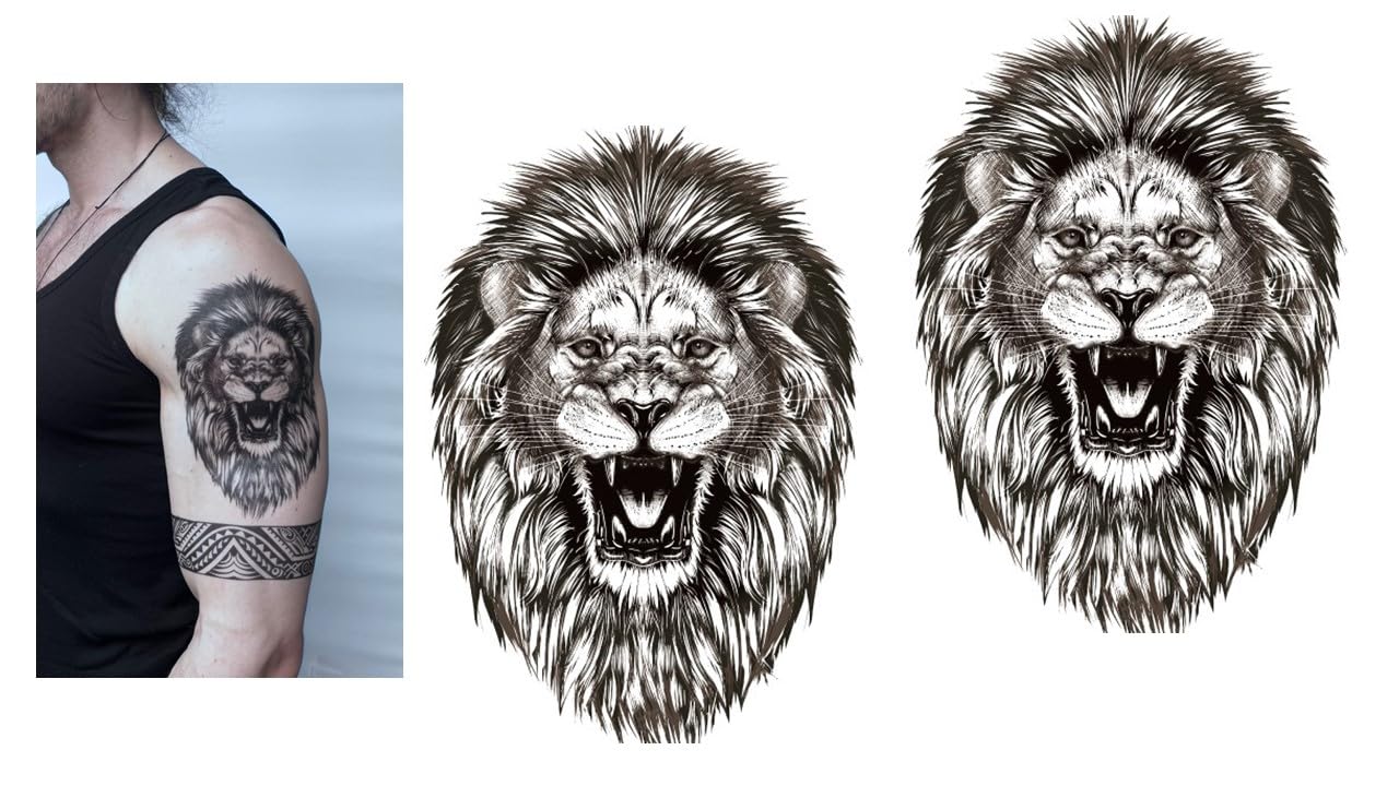 Aggressive Lion Tattoos