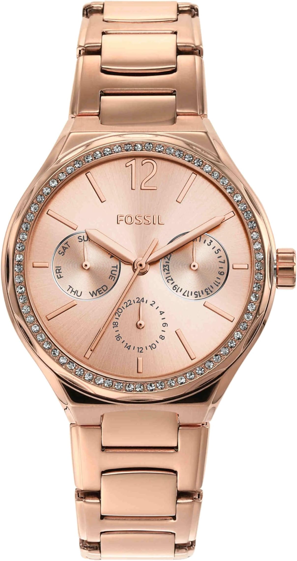 Fossil Riley Analog Rose Gold Dial and Band Women's Stainless Steel ...
