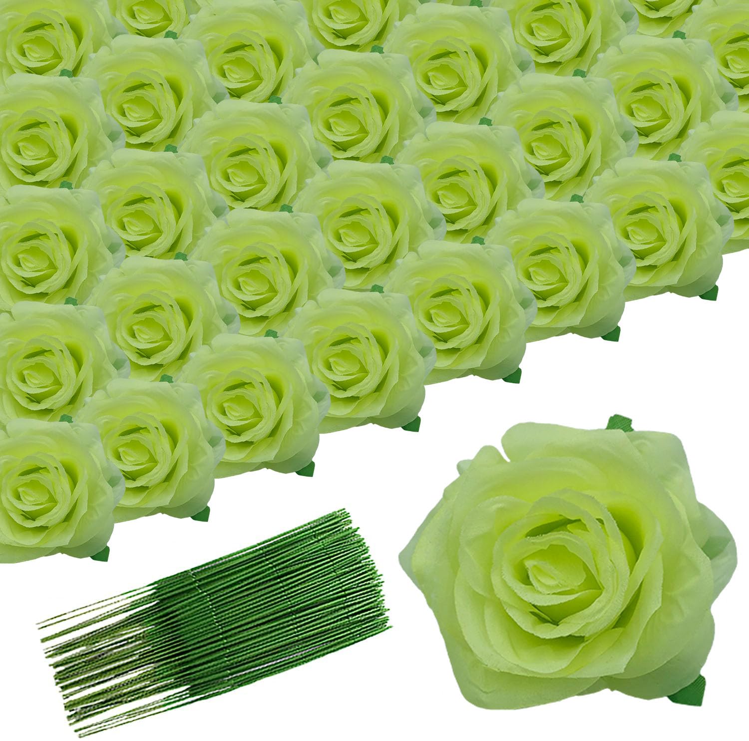 Amazon.com: FagusHome 30 Pcs Silk Rose Heads Artificial Flowers Heads ...