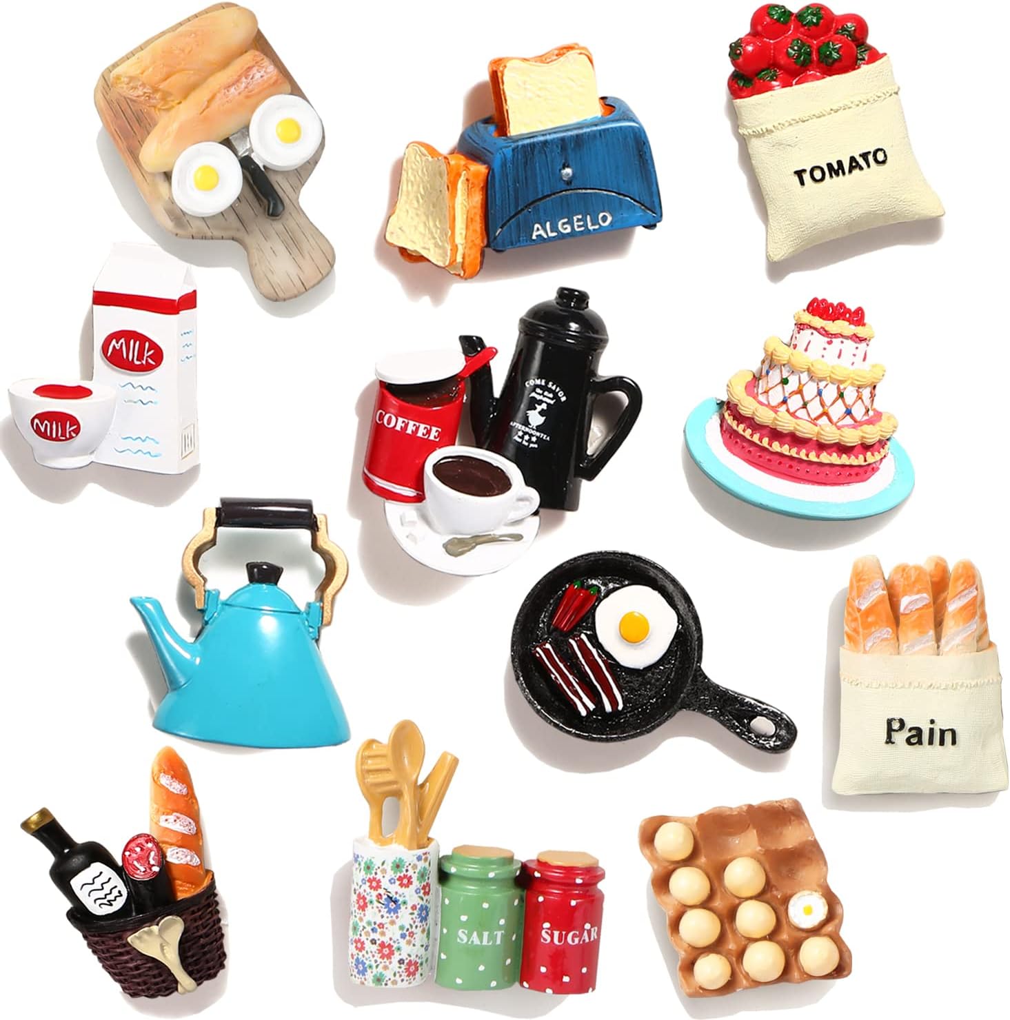 Amazon.com: 4PCS Food Refrigerator Magnets for Kitchen Home Decor ...