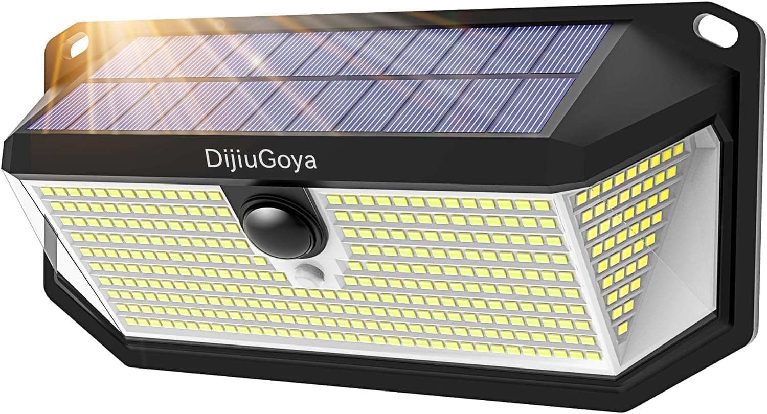 Solar Lights Outdoor Waterproof Motion Sensor,380 LED Solar Powered ...