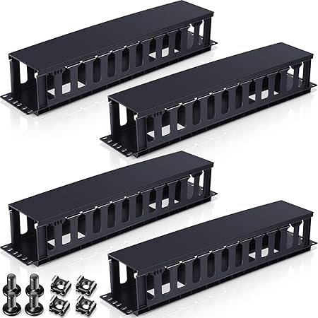 Amazon.com: Taiyin 4 Pcs 2u 19 Inch Horizontal Cable Management Panel ...